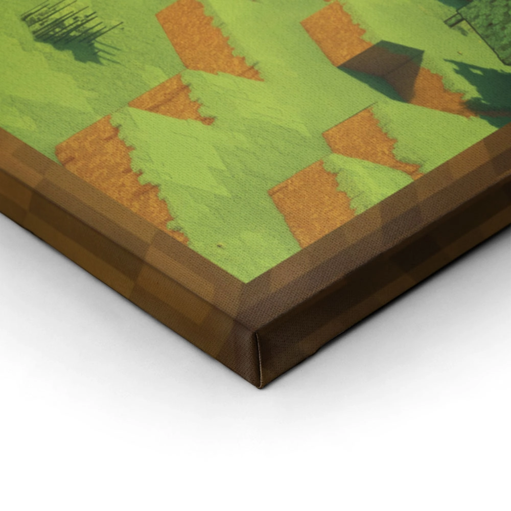 Πινακας σε καμβά VIDEO GAME BLOCKS SCENERY 2 - Sticky