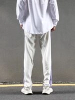 White Butterfly Striped Track Pants | Jungkook - BTS - Fashion Chingu