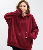 Wine Red Drawstring Hoodie | Changbin - Stray Kids - Fashion Chingu