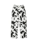 Black And White Cow Print High Waist Pants | Jihyo - Twice - Fashion Chingu