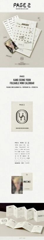 KANG SEUNG YOON “PAGE2” Merch - Foldable Mini Calendar - Fashion Chingu