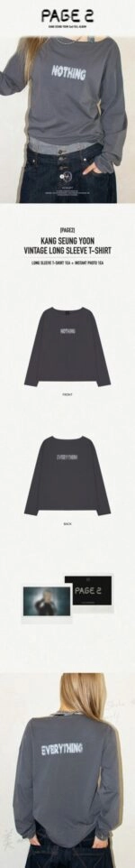 KANG SEUNG YOON “PAGE2” Merch - Vintage Long Sleeve T-Shirt - Fashion Chingu