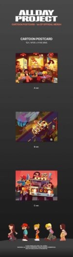 ALLDAY PROJECT 1st EP Official - Merch Cartoon Postcard - Fashion Chingu