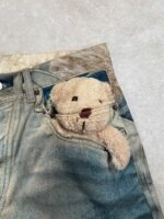 Blue Teddy Bears Printed Jeans | Jeongin - Stray Kids - Fashion Chingu