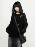 Black Ripped Style See-Through Sweater | Hyunjin - Stray Kids - Fashion ...