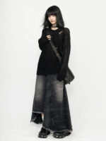 Black Ripped Style See-Through Sweater | Hyunjin - Stray Kids - Fashion ...