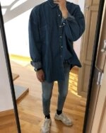 Vintage Workwear Style Denim Shirt Jacket - Fashion Chingu