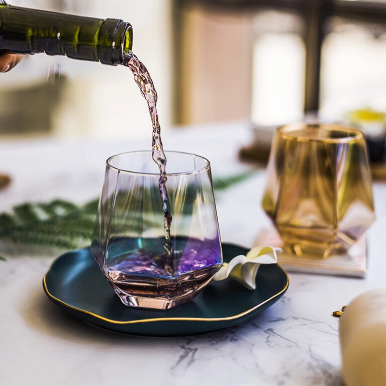 Holographic Hexagonal Drinking Glass | The Other Aesthetic