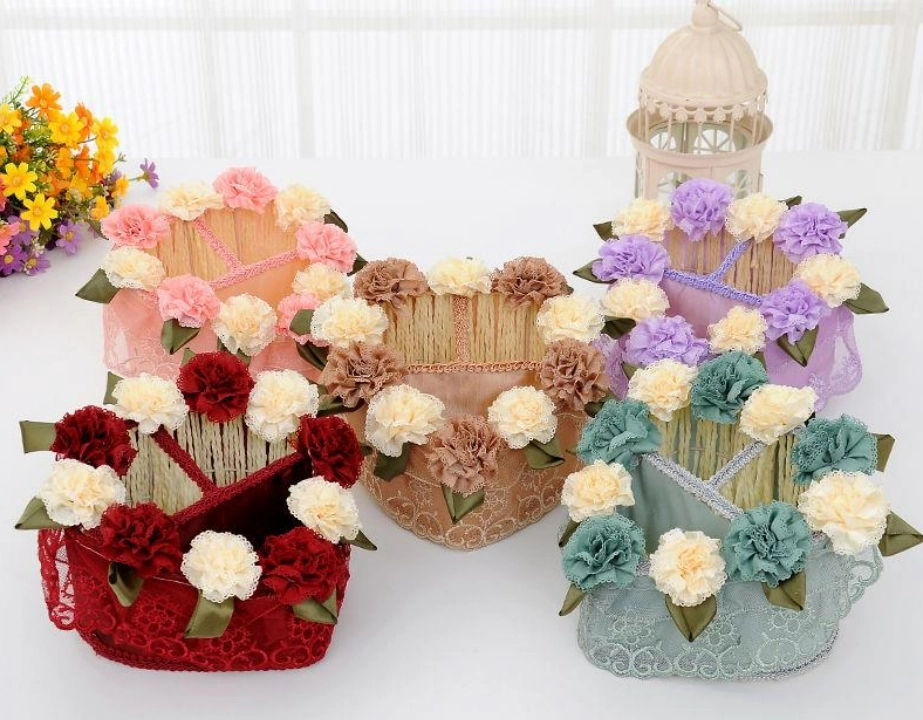 Vintage Inverted Heart-Shaped Basket with Roses | The Other Aesthetic